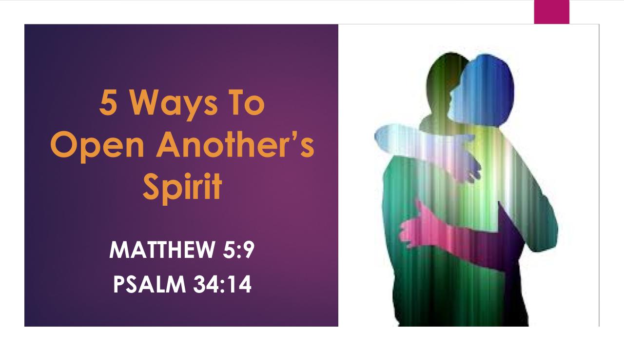 3/19/23 Five Ways to Open Another's Spirit - Minda Street Church of Christ
